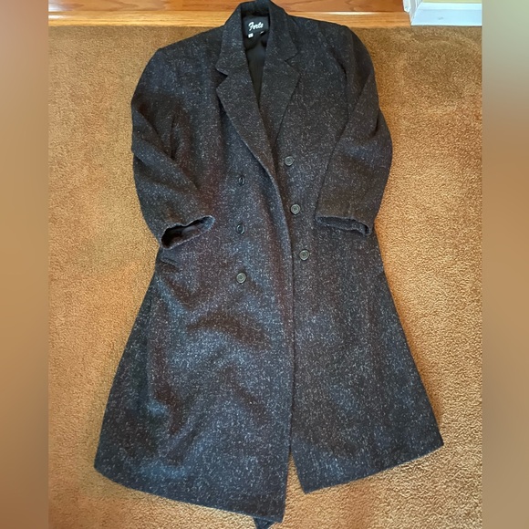 Forte | Jackets & Coats | Vintage Forte Black Speckled Trench Maxi Wool ...